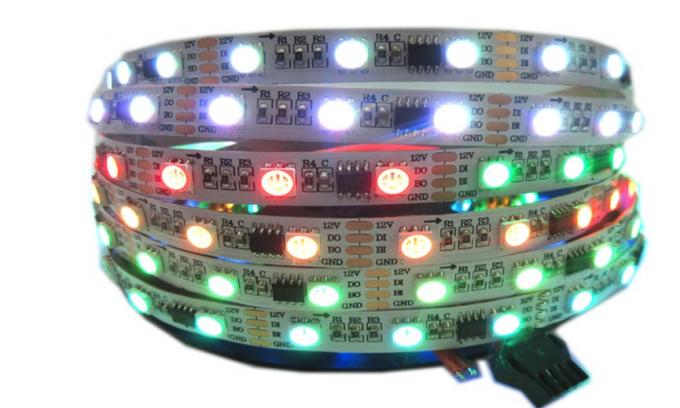 5V / 12V Dimmable RGB LED Strip Lights , WS2818 IC Commercial Outdoor ...