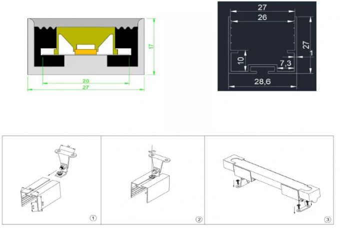 Outdoor LED Linear Wall Grazer Light 24W RGB 4 Sides Bendable For ...