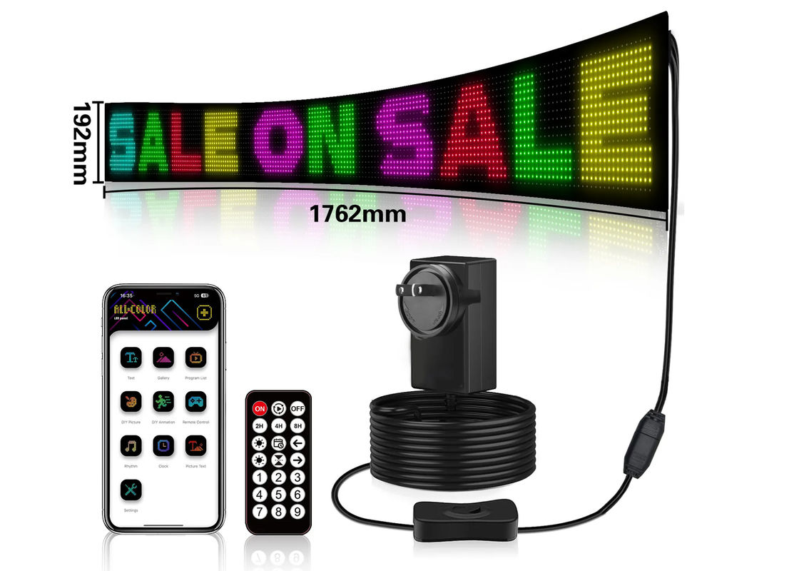 Scrolling Advertising Led Signs Flexible Bluetooth Led Screen LED Car ...