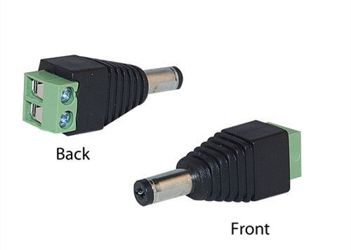 PVC 2 Pin DC Power Female Jack Adapter Connector 5521 Black With Green ...